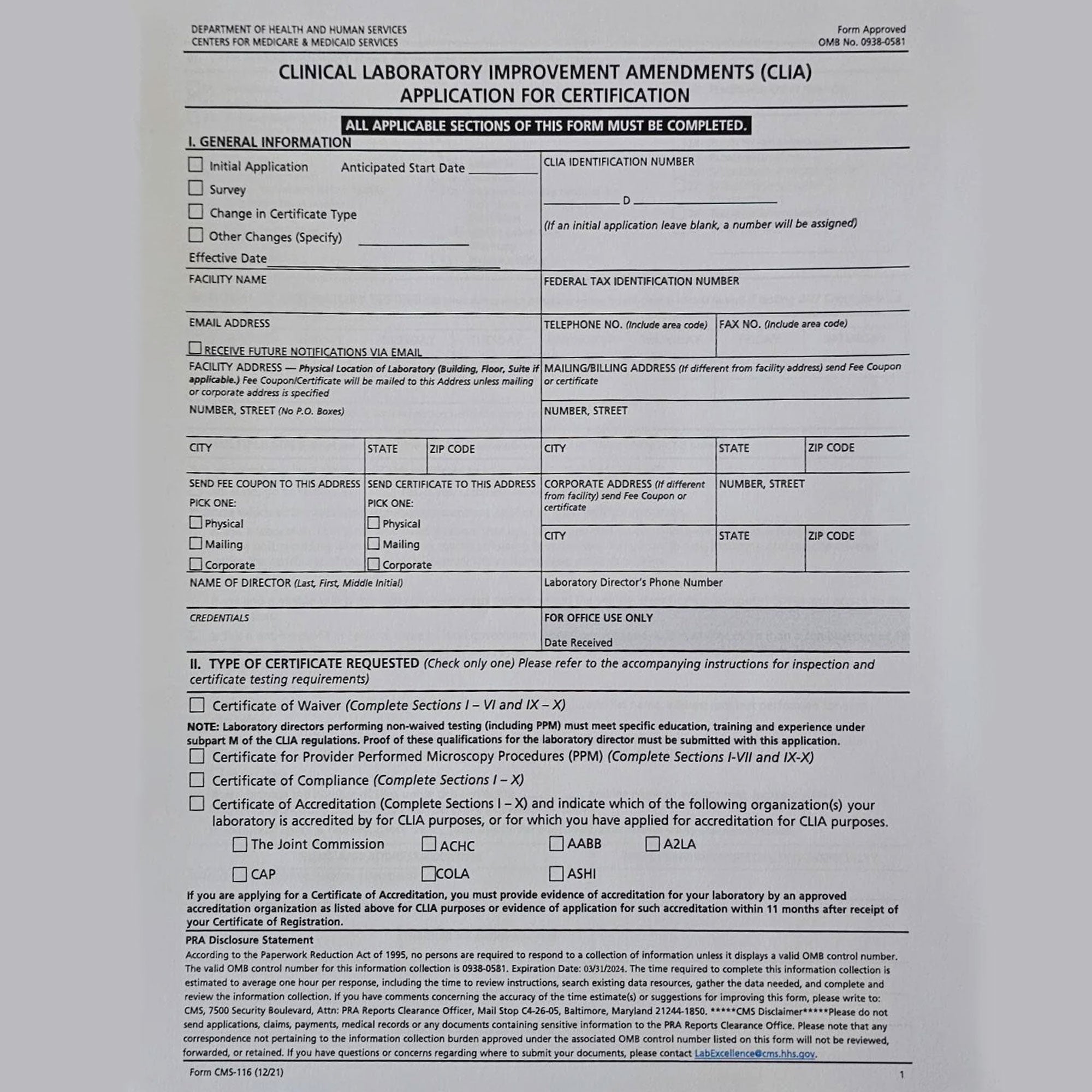 CLIA & Accreditation Application Processing – Lab Advise Experts