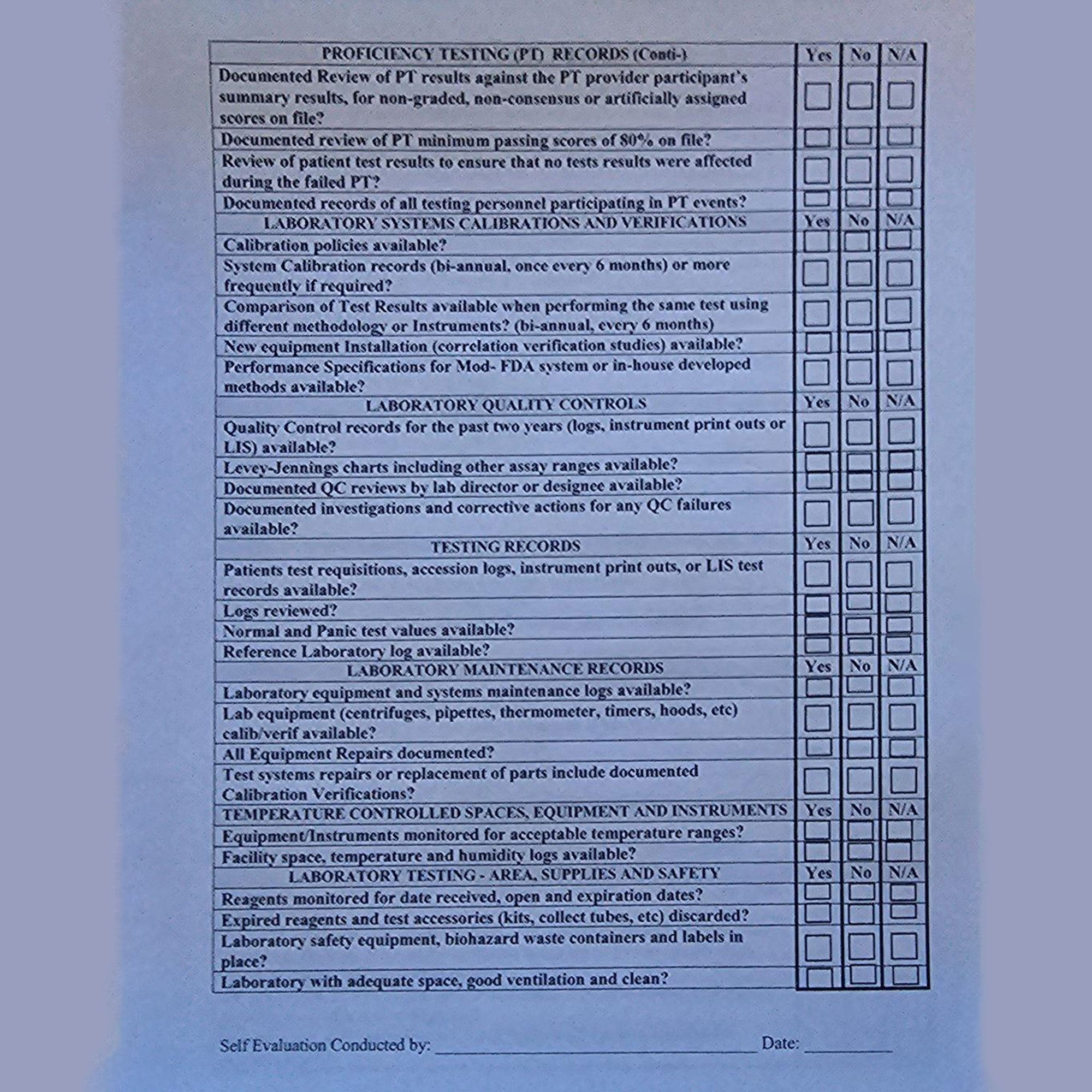 Pre-inspection Checklist – Lab Advise Experts